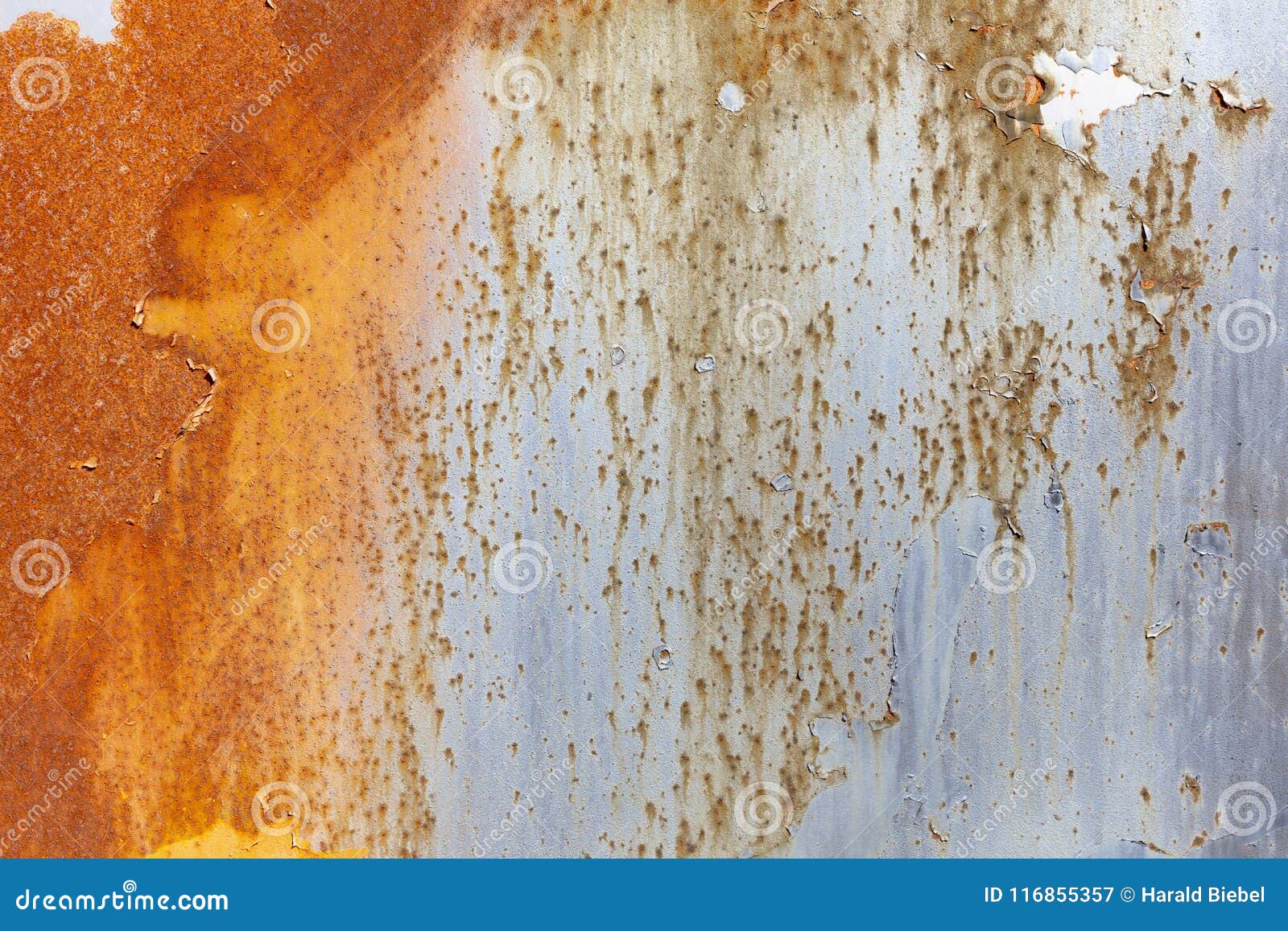 Metal Surface with Rust and Old Paint Stock Image - Image of surface ...