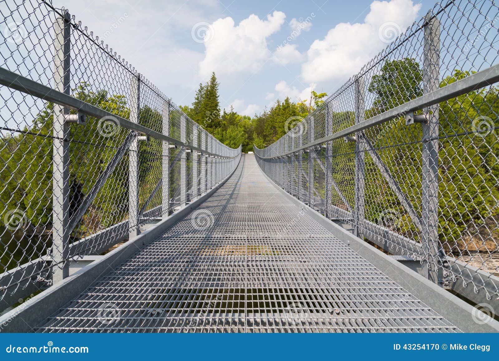 Metal Suspension Bridge stock photo. Image of gray, path - 43254170