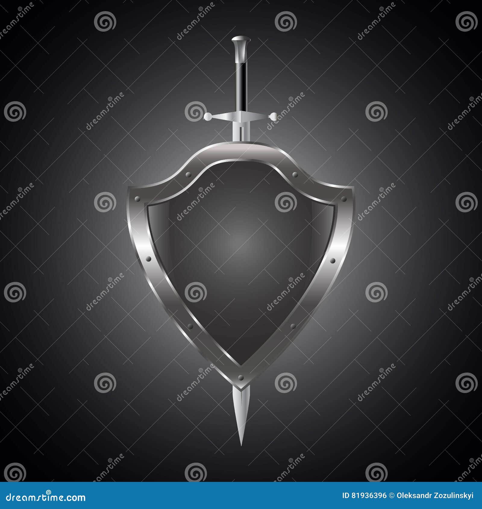 Metal Swords and Shield Vector Illustration. Stock Vector ...