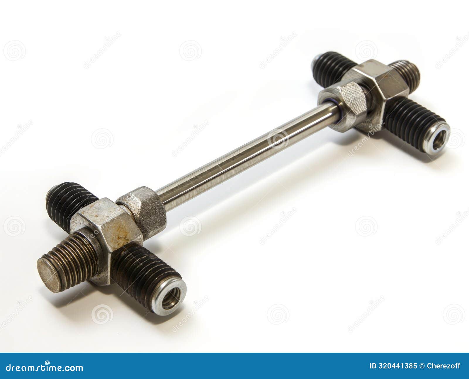 Metal T-shaped Pipe Connector with Threaded Ends Stock Image - Image of ...