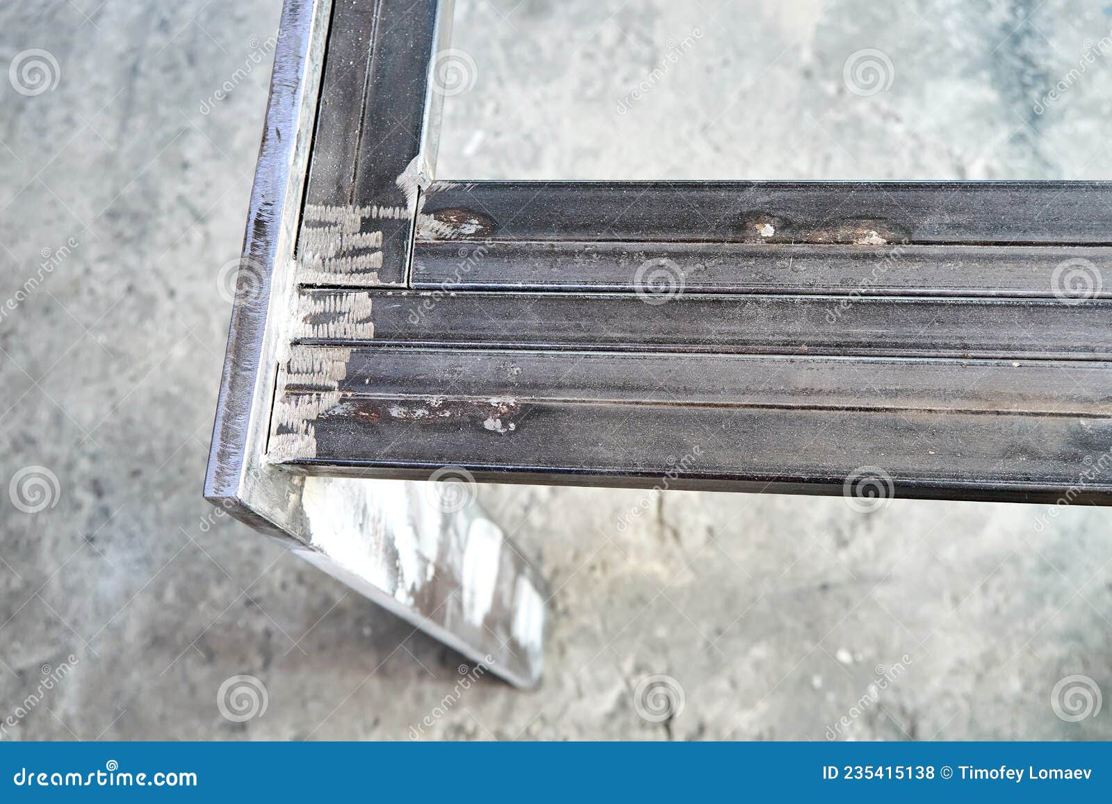 Metal Table Base Welded from Metal Sheets and Pipes Stock Photo - Image ...