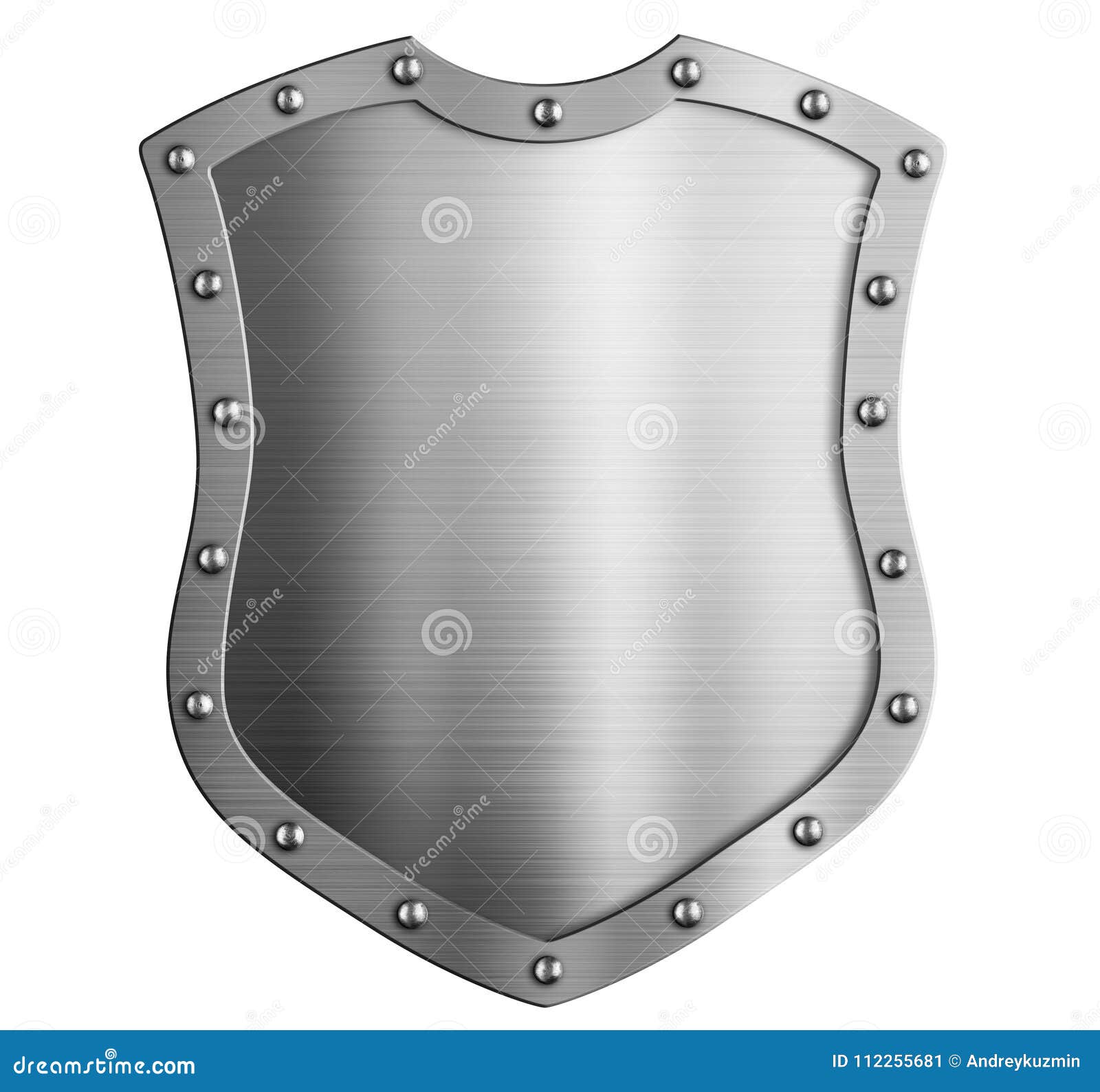 Metal Classical Shield With Crossed Swords And Motto Scroll Isolated 3d ...