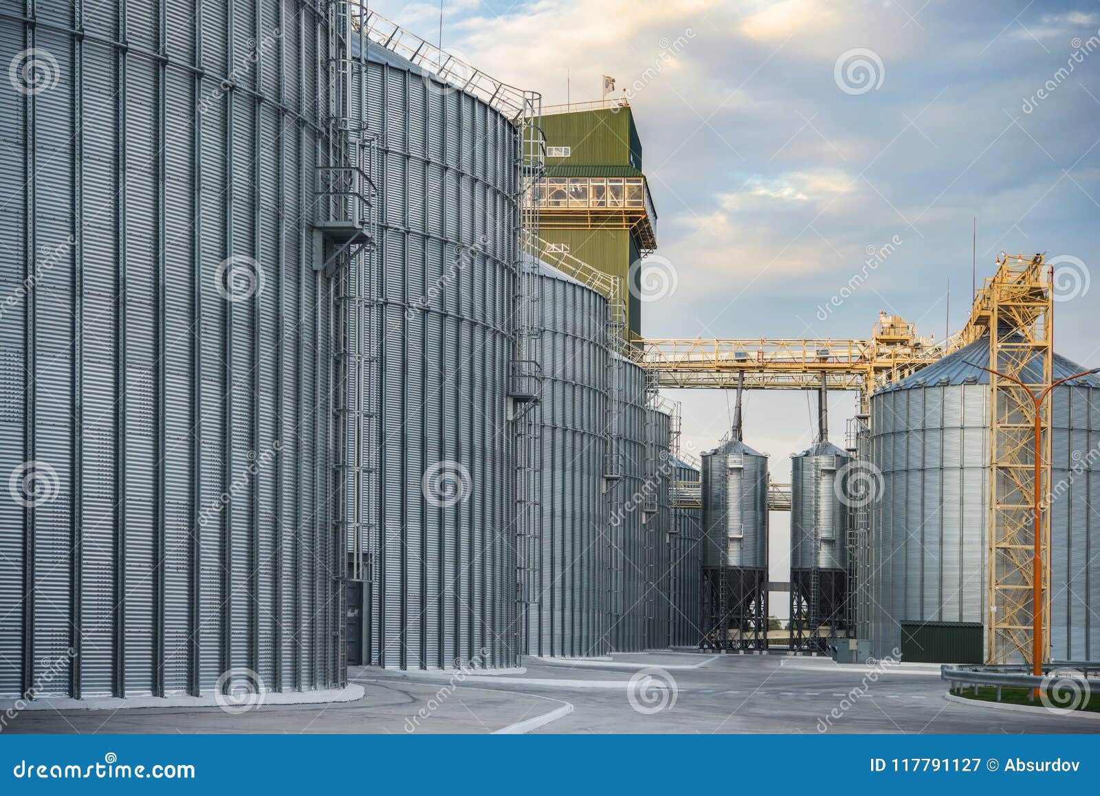 Metal Tanks for Storage of Grain Stock Image - Image of country ...