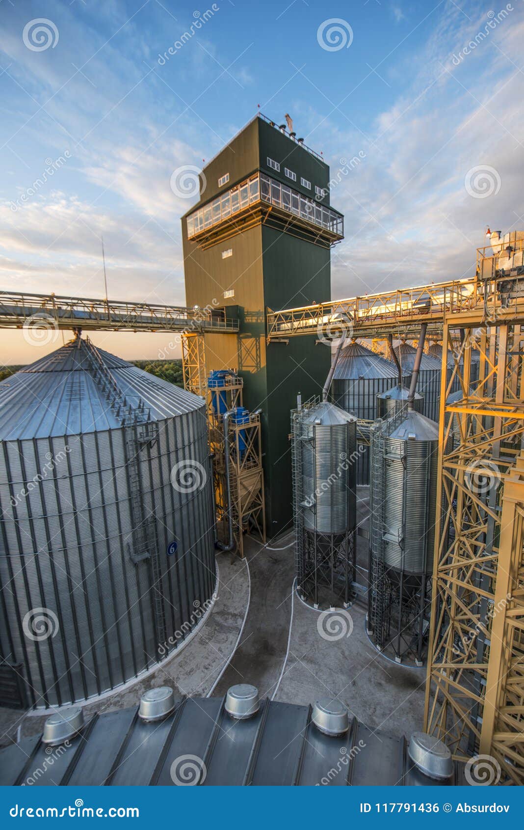 Metal Tanks for Storage of Grain Stock Photo - Image of agribusiness ...