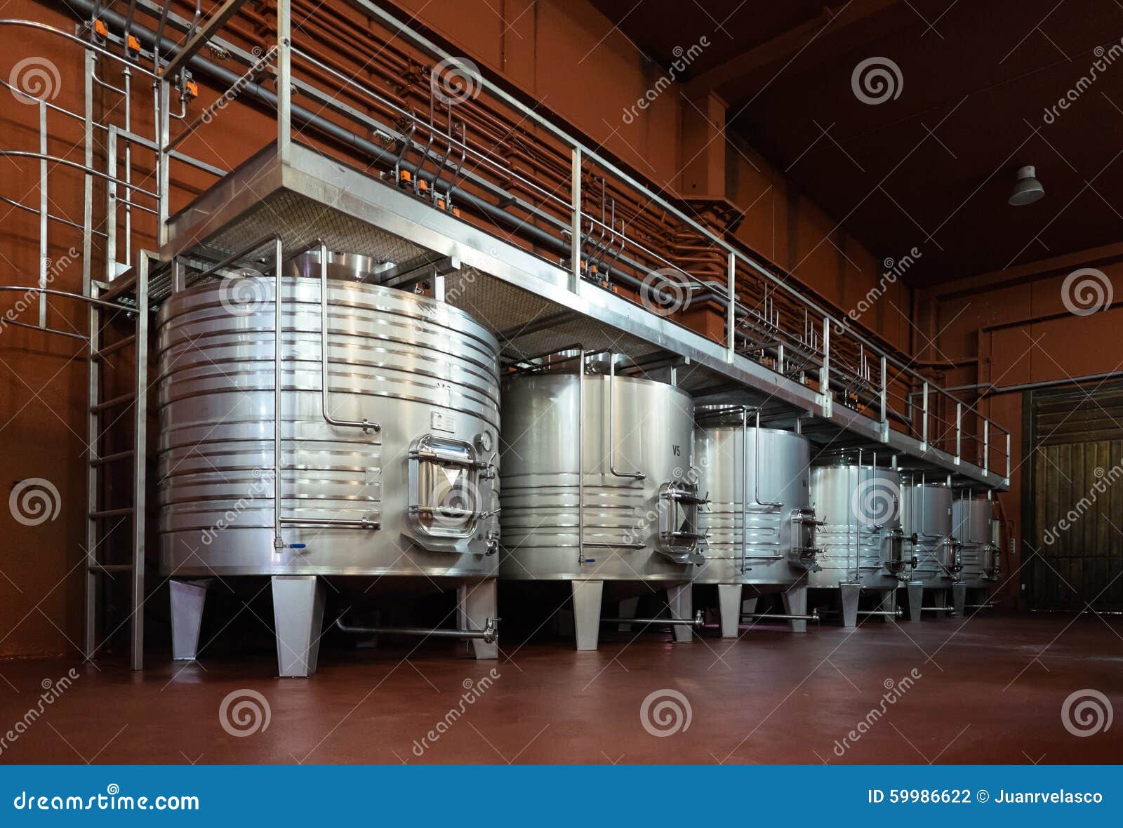 Metal Tanks for Wine Fermentation Process Stock Photo - Image of metal ...