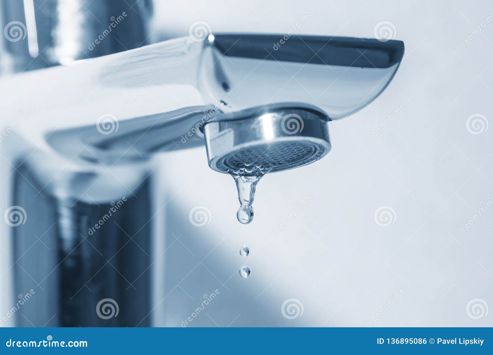 Metal Tap with Falling Water Drops Close Up Stock Photo - Image of ...