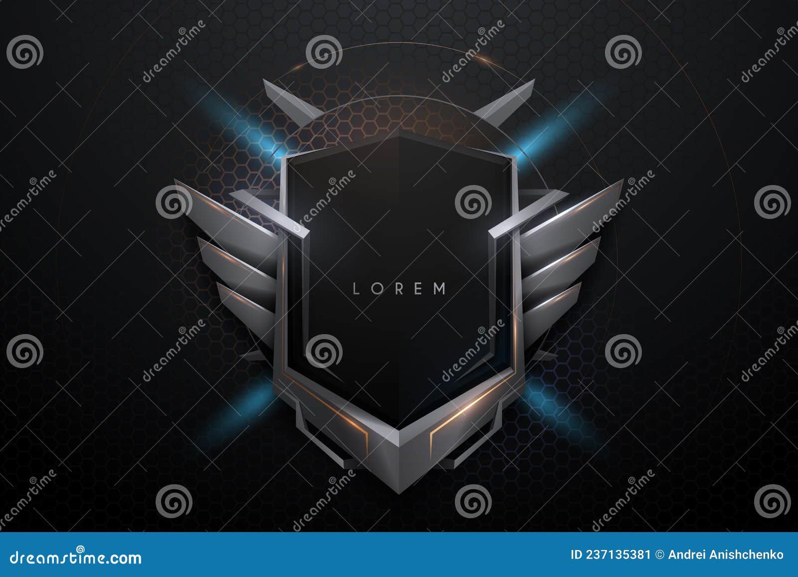 Metal Technology Badge Template with Light Effect Stock Vector ...