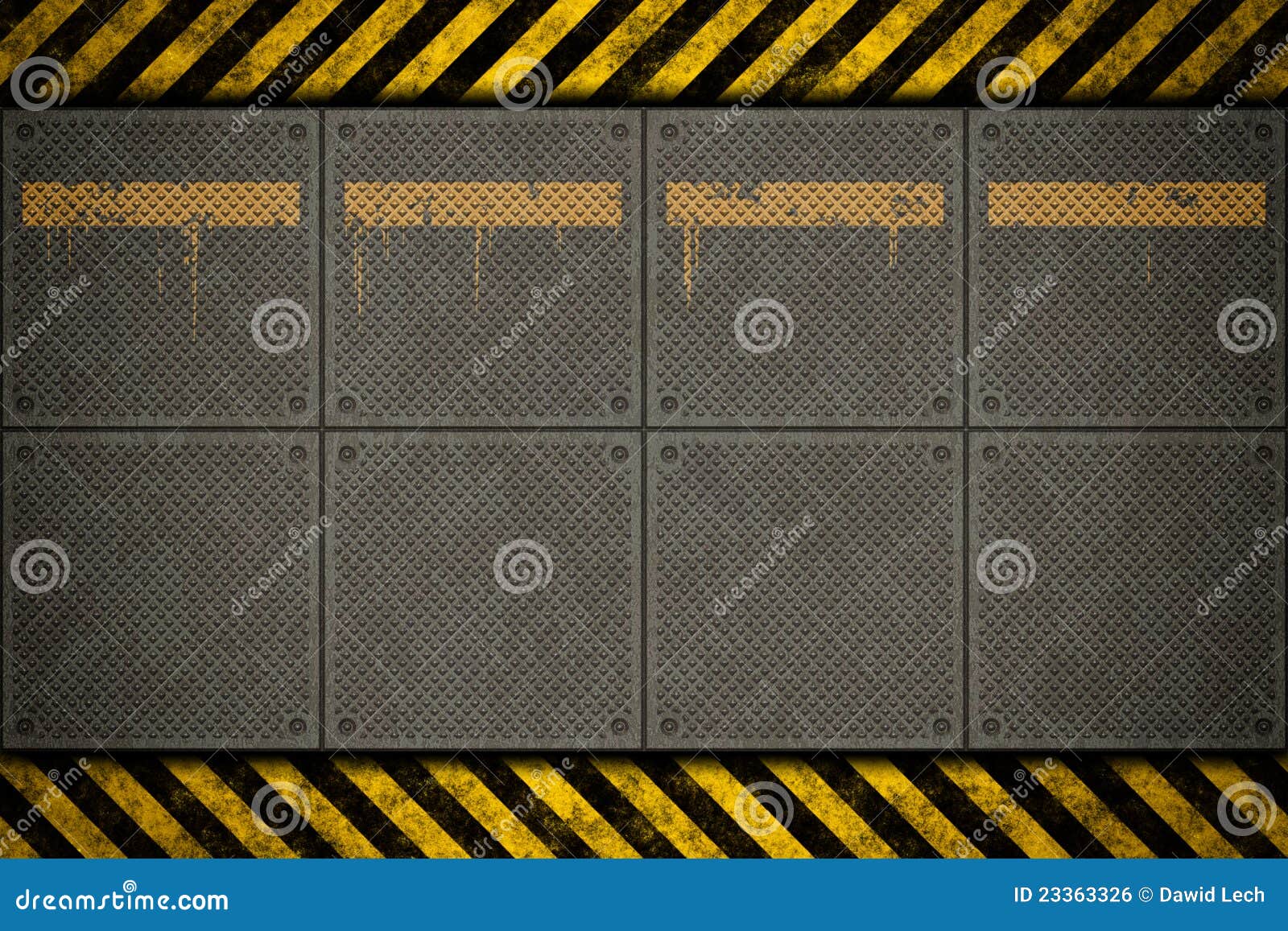 Metal Template with Warning Stripe Stock Illustration - Illustration of ...