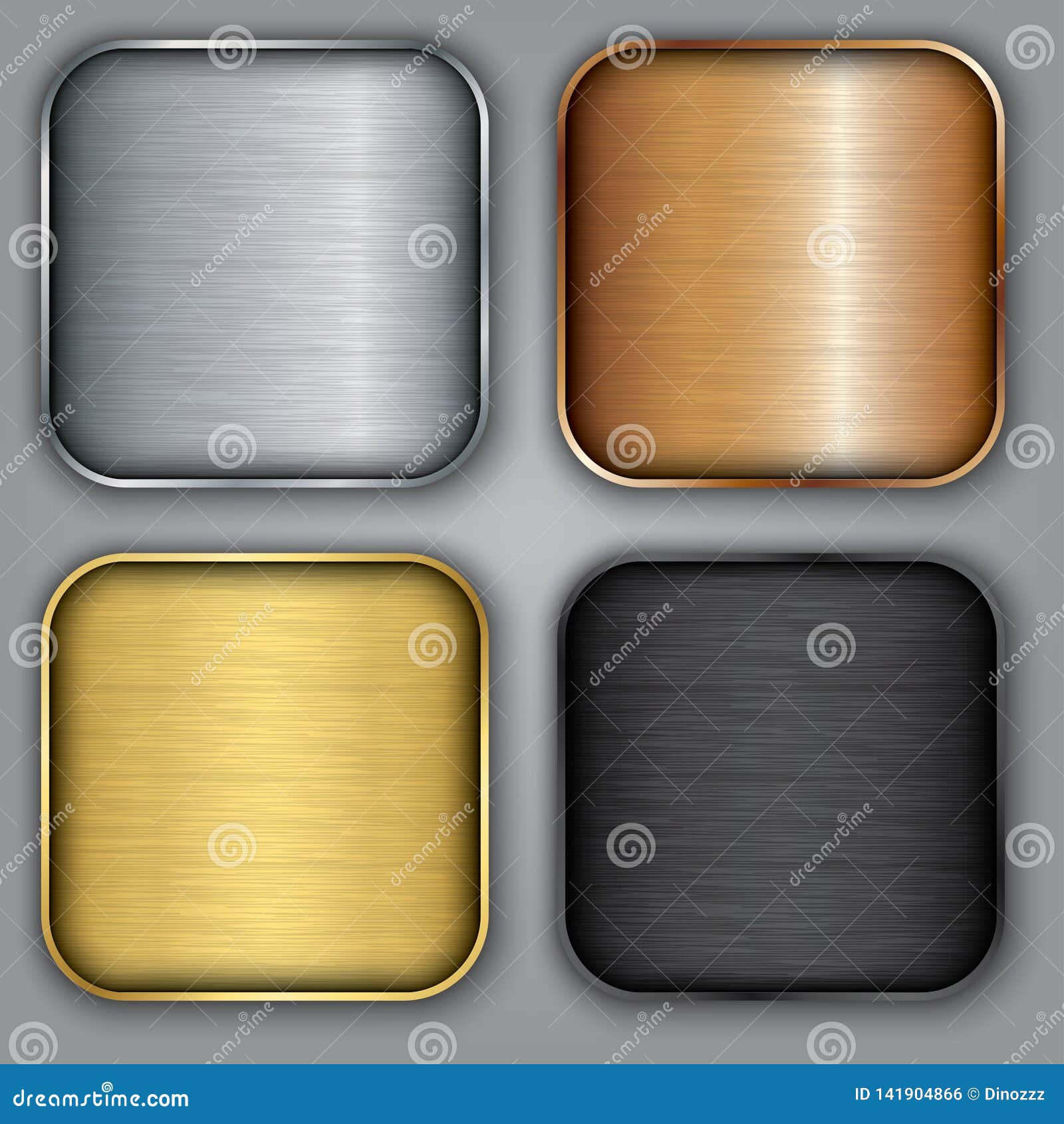 Metal Templates Set with Texture, Metal Button Set with Texture, Silver ...