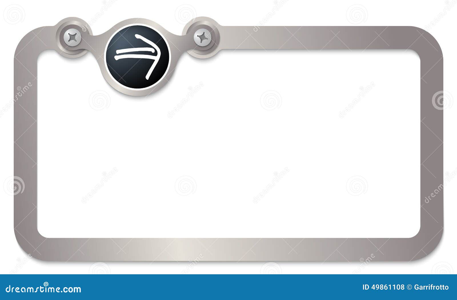 Metal text frame stock vector. Illustration of screws - 49861108