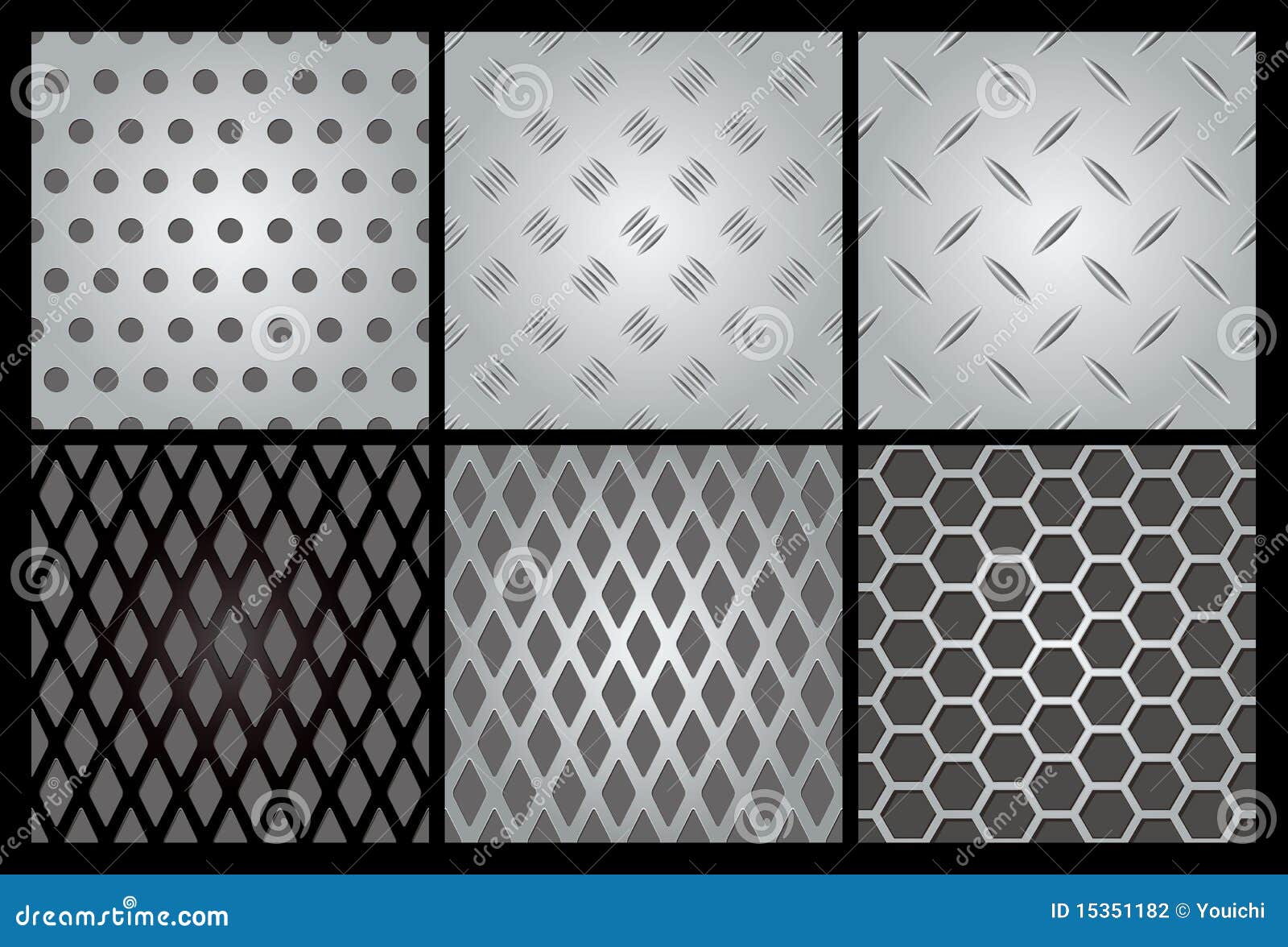 Metal texture 6 set stock illustration. Illustration of design - 15351182