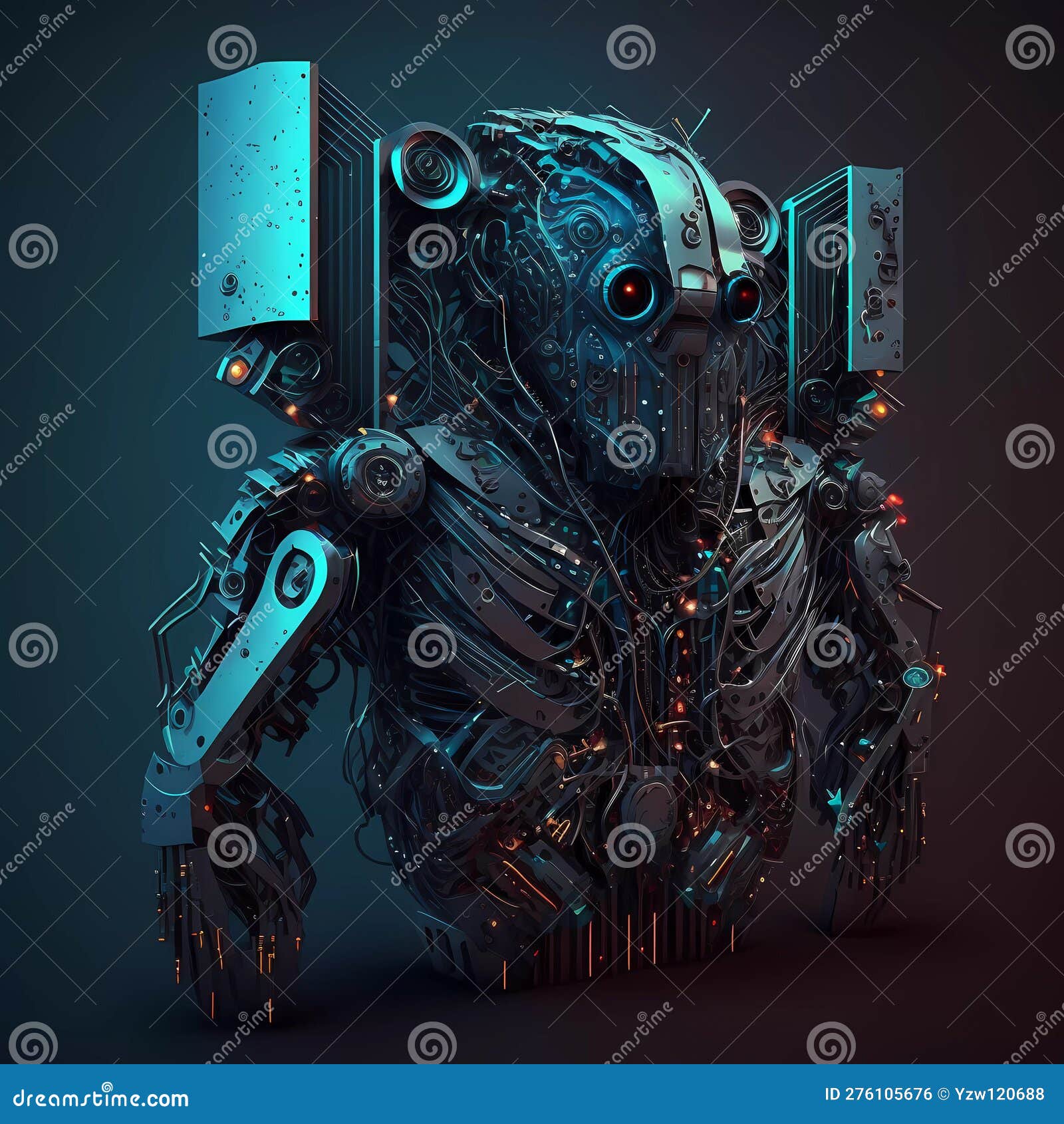 Metal Texture Artificial Intelligence Technology Robot Illustration ...