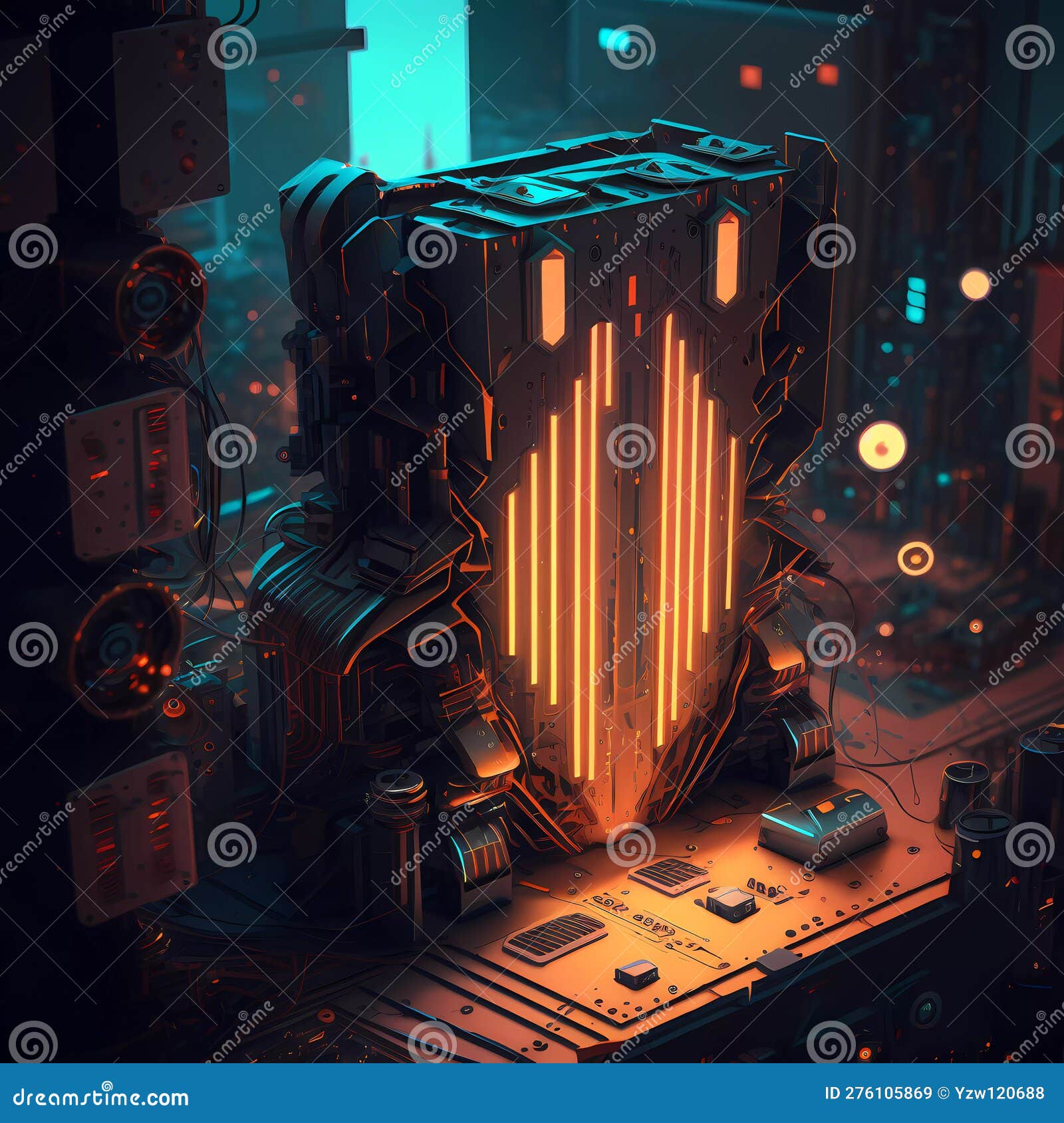 Metal Texture Artificial Intelligence Technology Robot Illustration ...