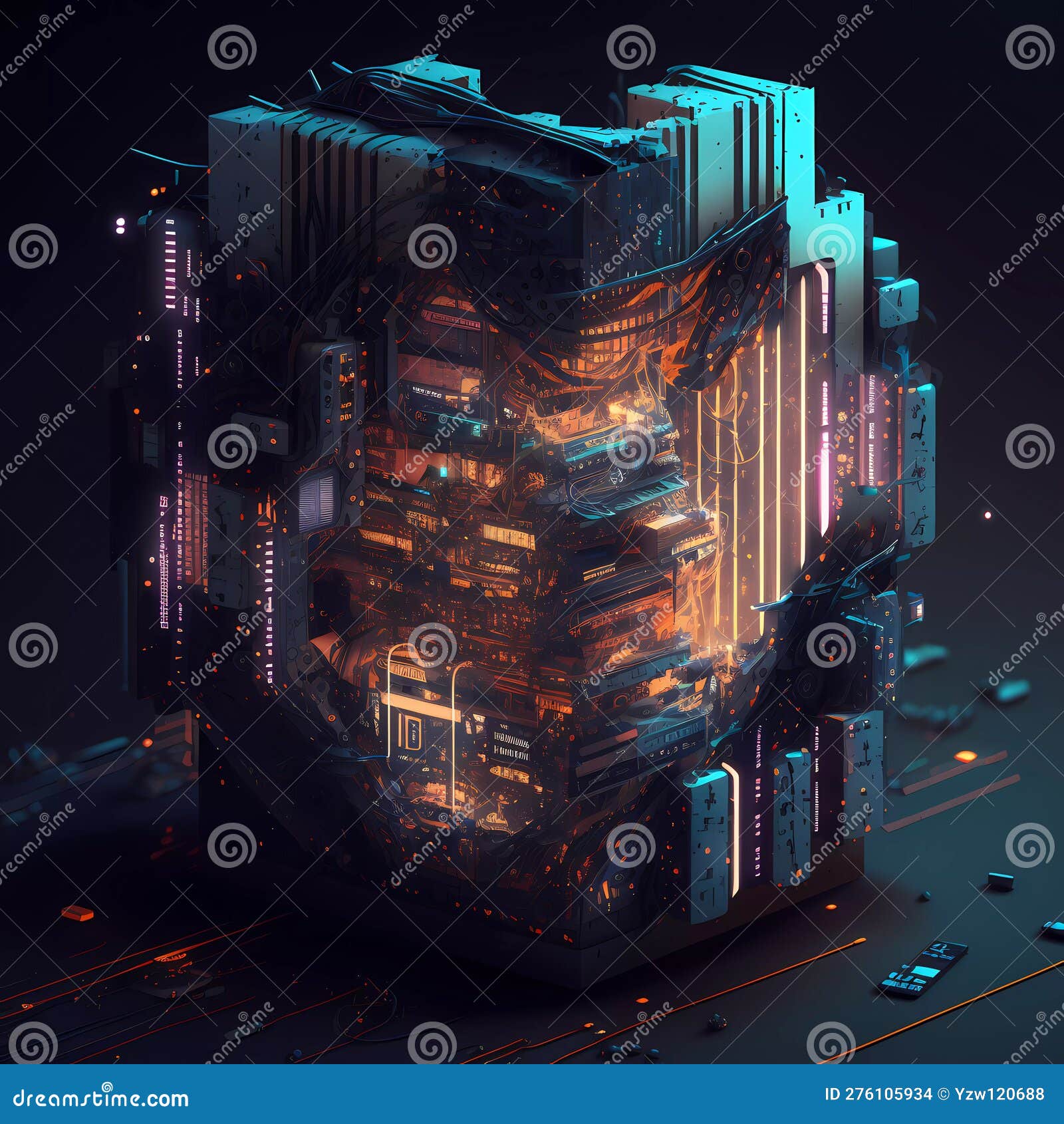 Metal Texture Artificial Intelligence Technology Robot Illustration ...