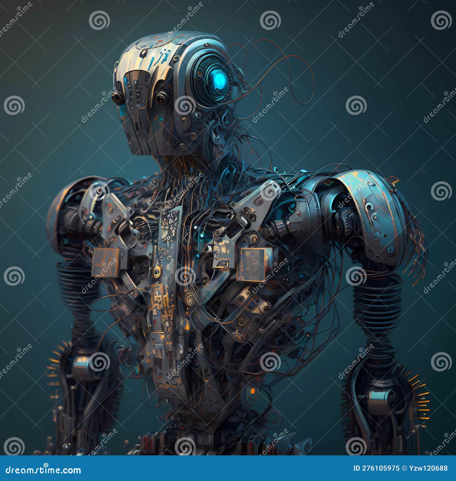 Metal Texture Artificial Intelligence Technology Robot Illustration ...