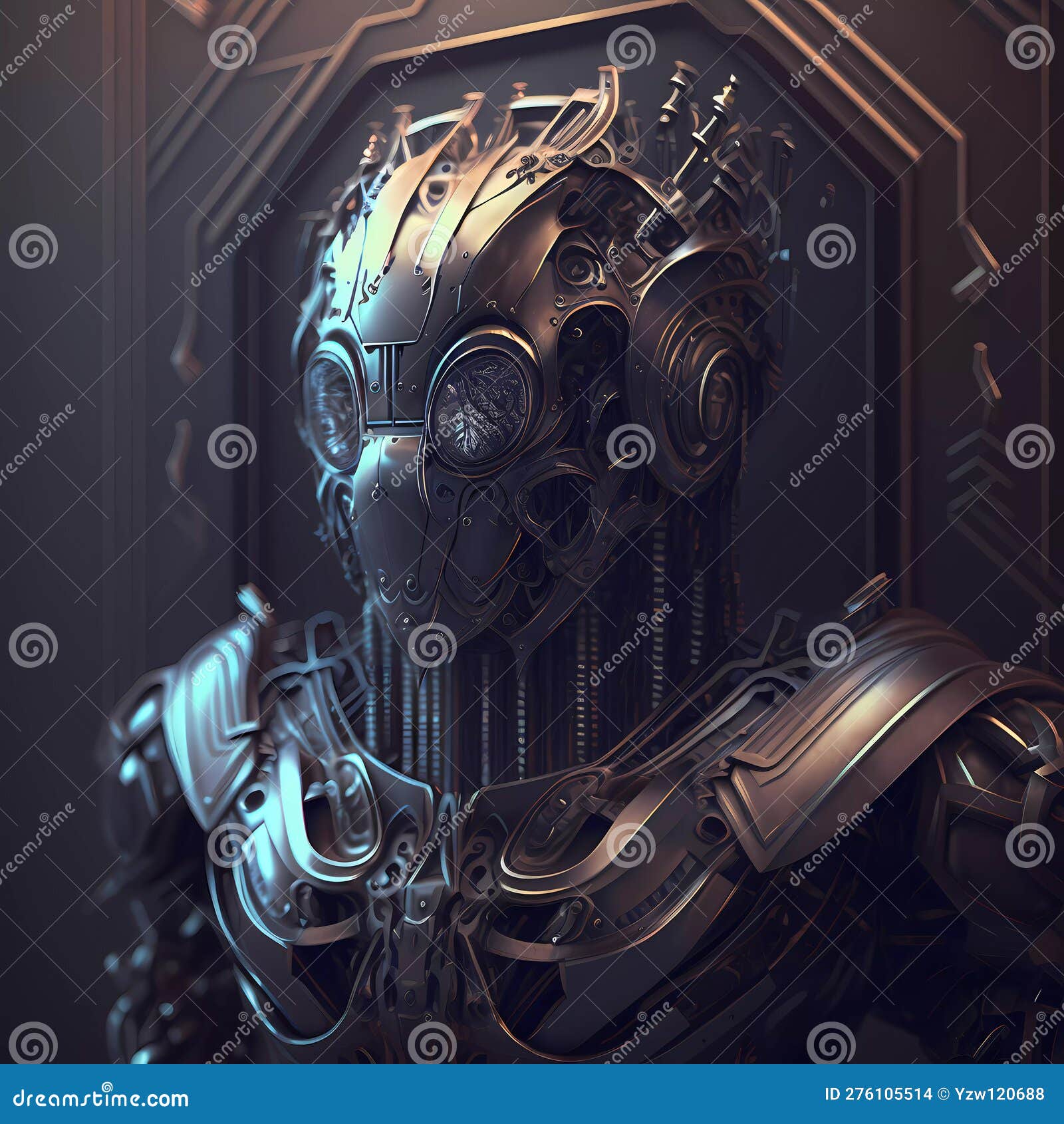Metal Texture Artificial Intelligence Technology Robot Illustration ...
