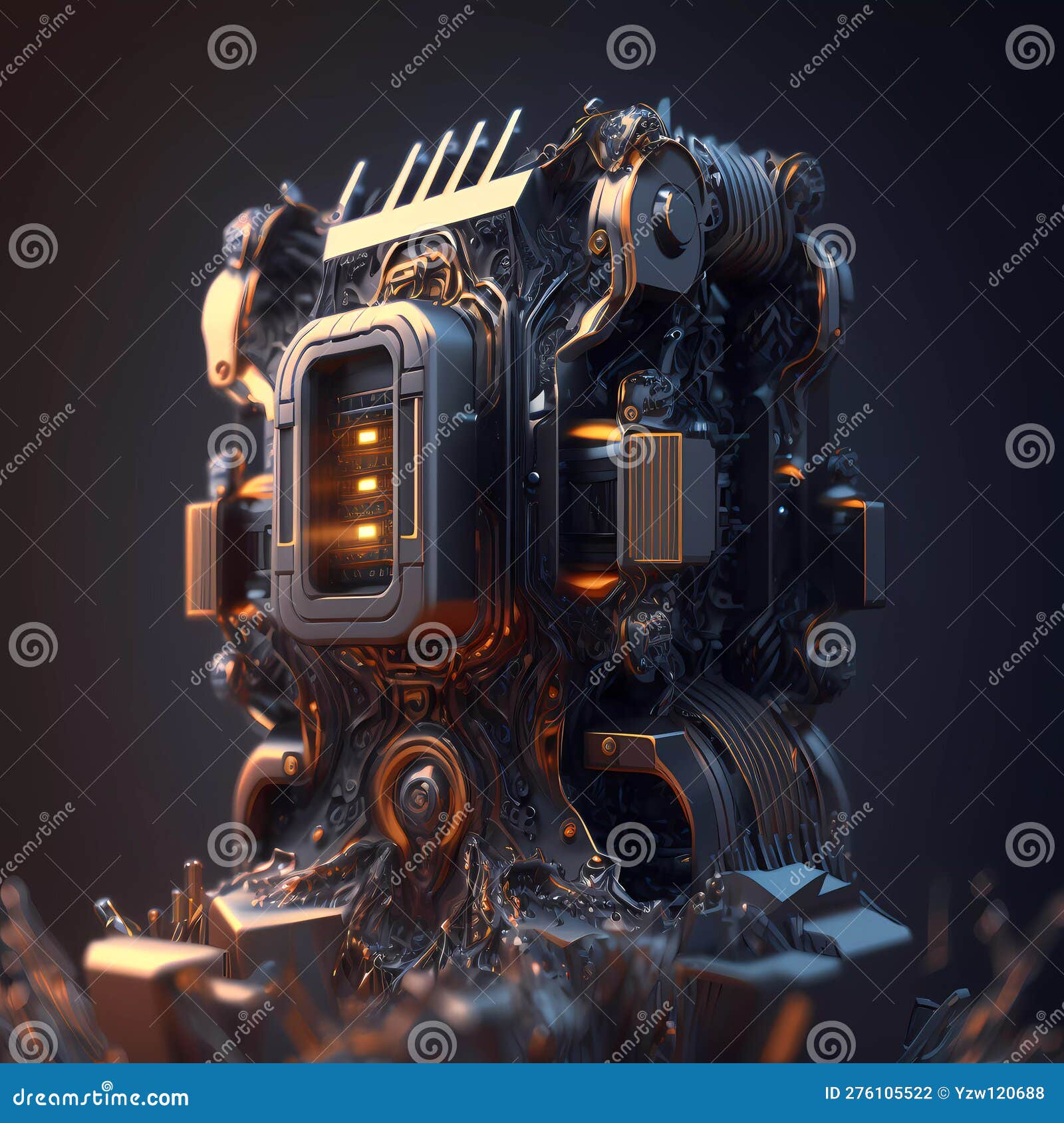 Metal Texture Artificial Intelligence Technology Robot Illustration ...