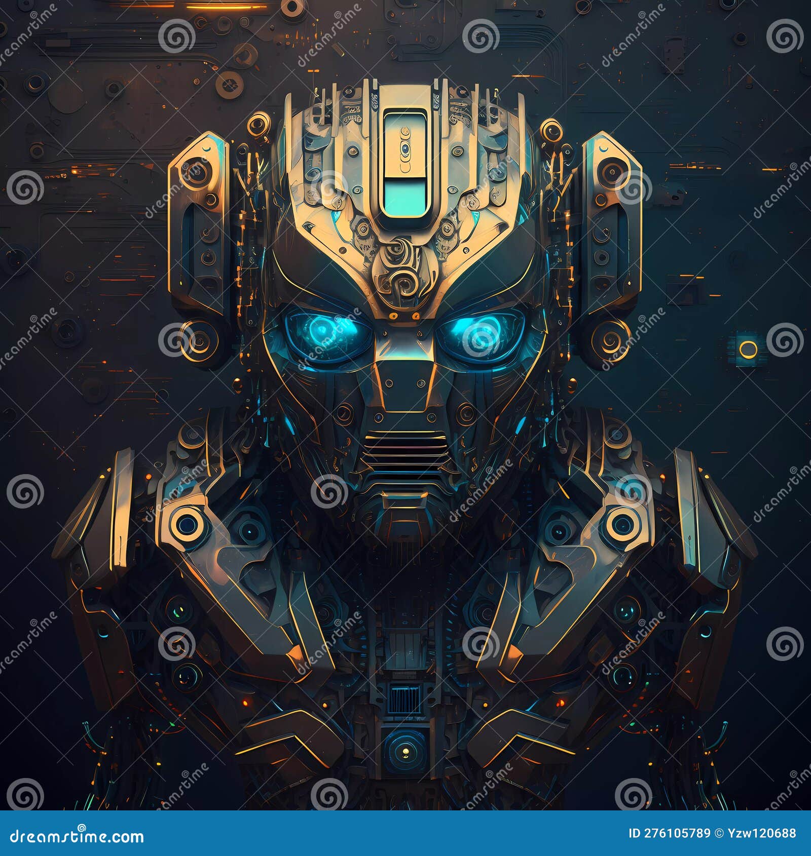 Metal Texture Artificial Intelligence Technology Robot Illustration ...