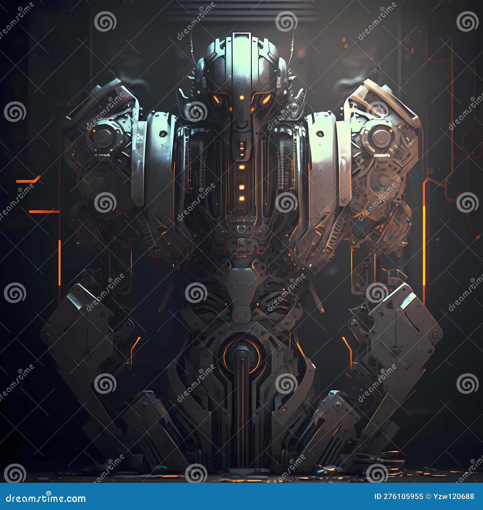 Metal Texture Artificial Intelligence Technology Robot Illustration ...