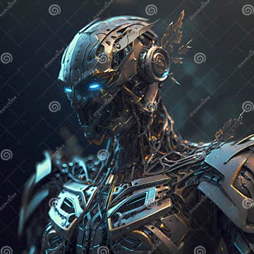 Metal Texture Artificial Intelligence Technology Robot Illustration ...