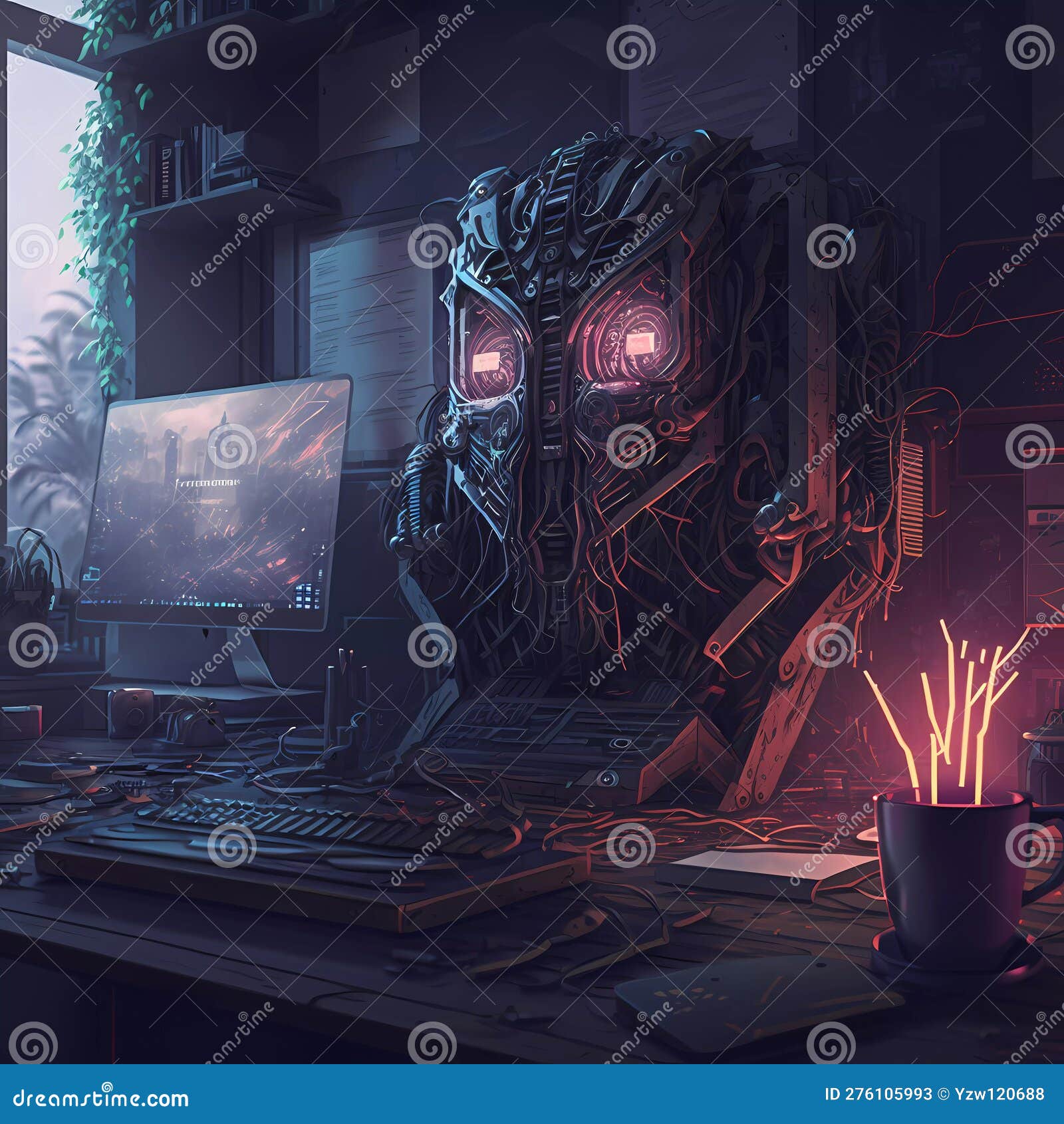 Metal Texture Artificial Intelligence Technology Robot Illustration ...