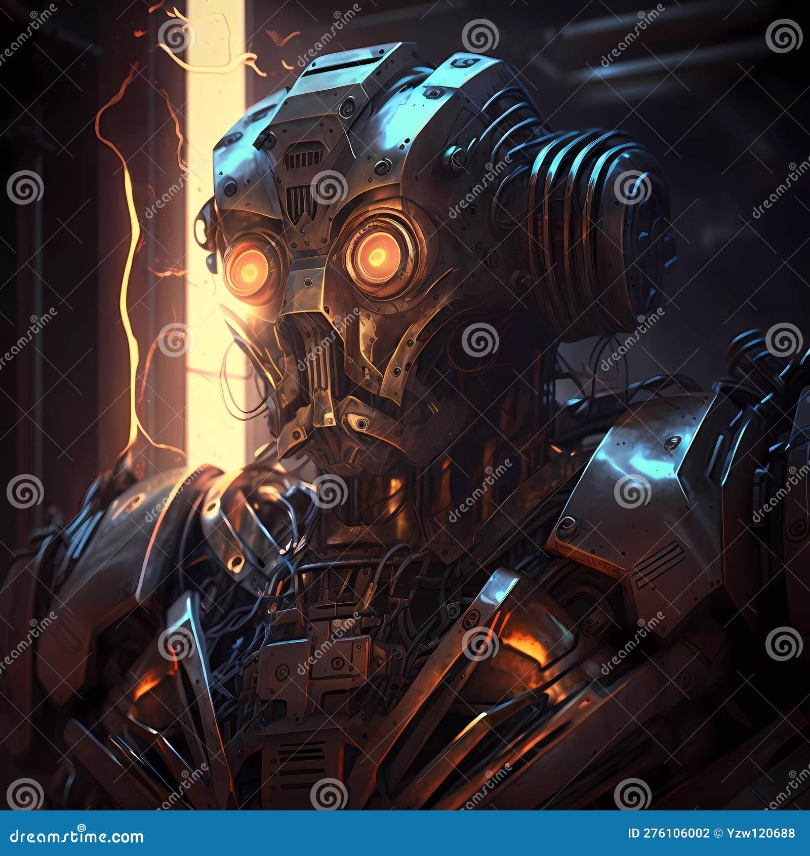 Metal Texture Artificial Intelligence Technology Robot Illustration ...