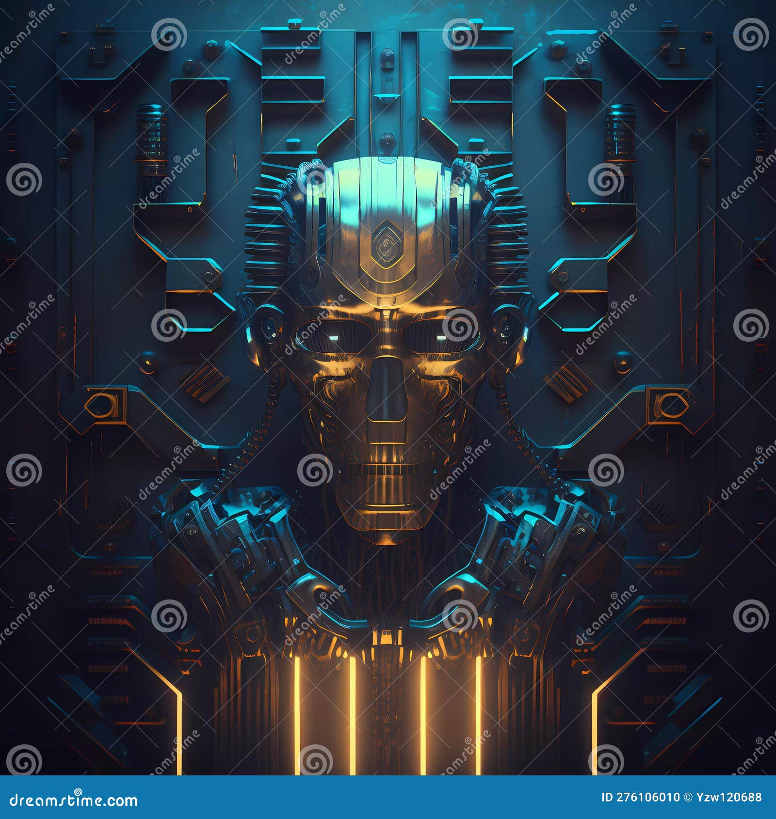 Metal Texture Artificial Intelligence Technology Robot Illustration ...