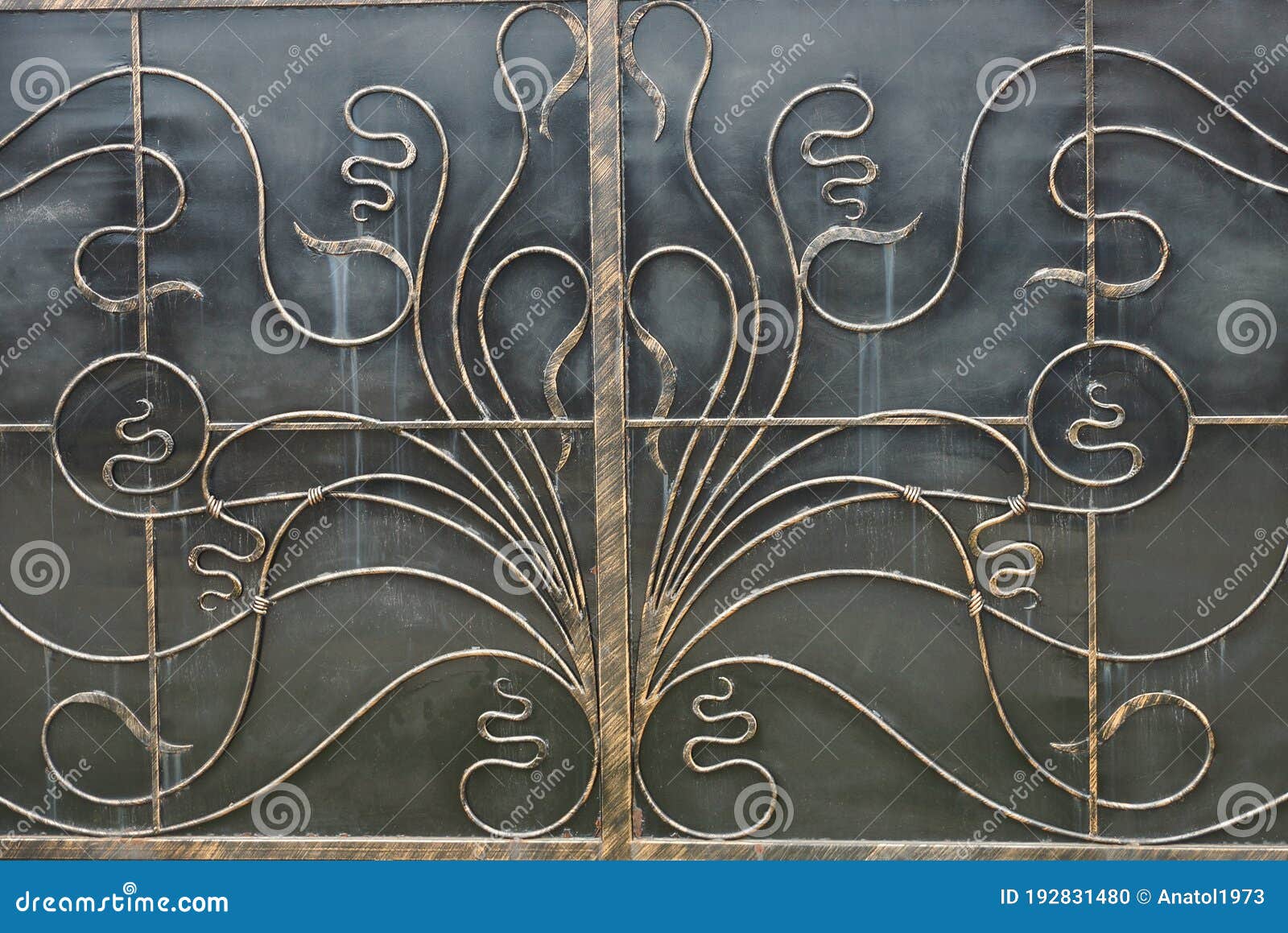 Metal Texture of Brown Wrought Iron Pattern Stock Photo - Image of dark ...