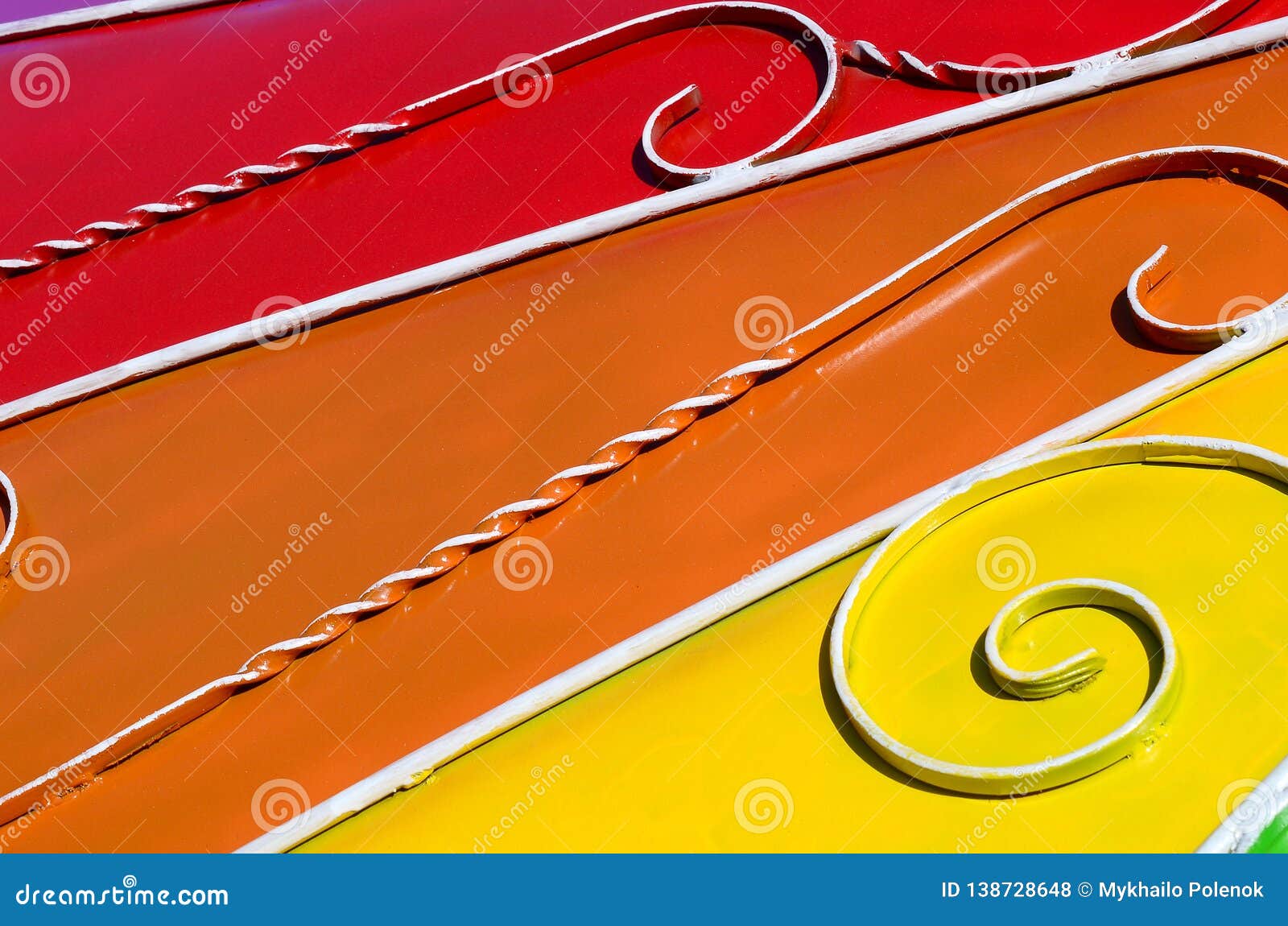 Metal Texture of a Piece of Colored Wall with a Forged Pattern Stock ...