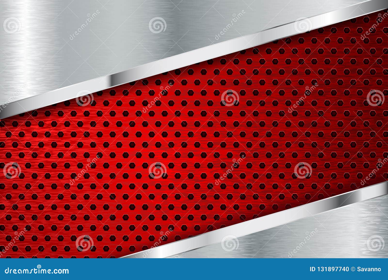 Metal Texture with Red Perforation Stock Vector - Illustration of ...