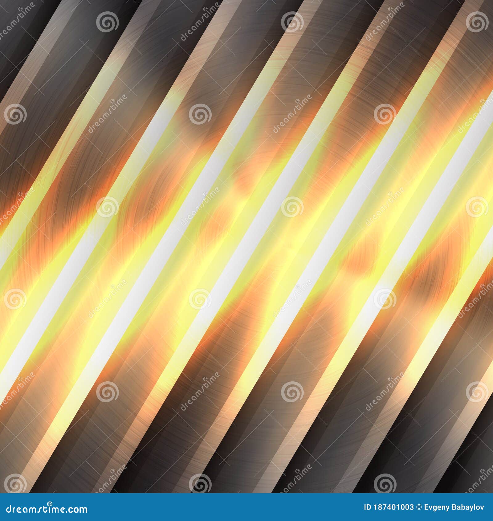 Metal Texture with Reflection, Perforation and Golden Glow Stock ...