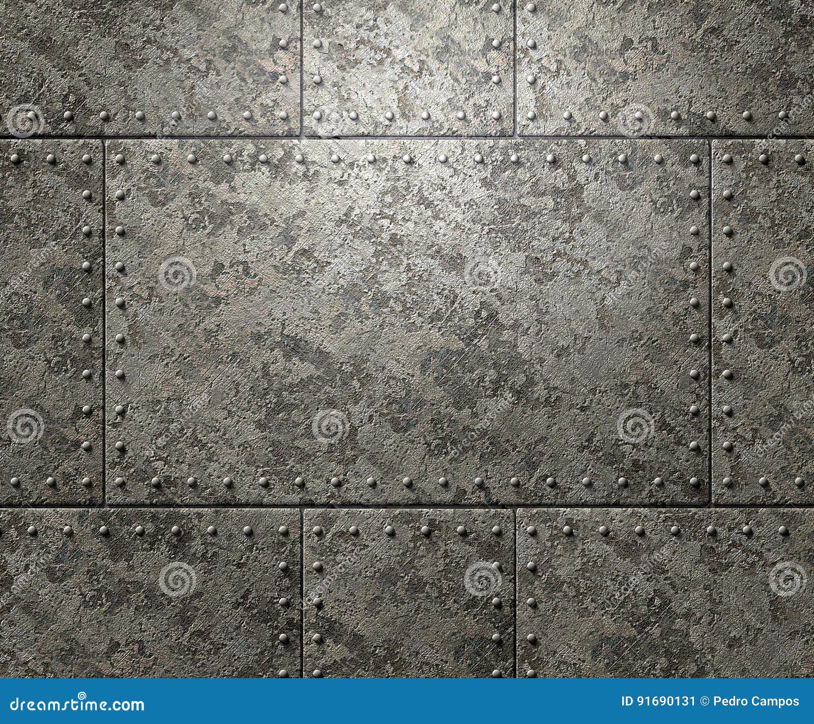 Metal Texture with Rivets Background Stock Illustration - Illustration ...