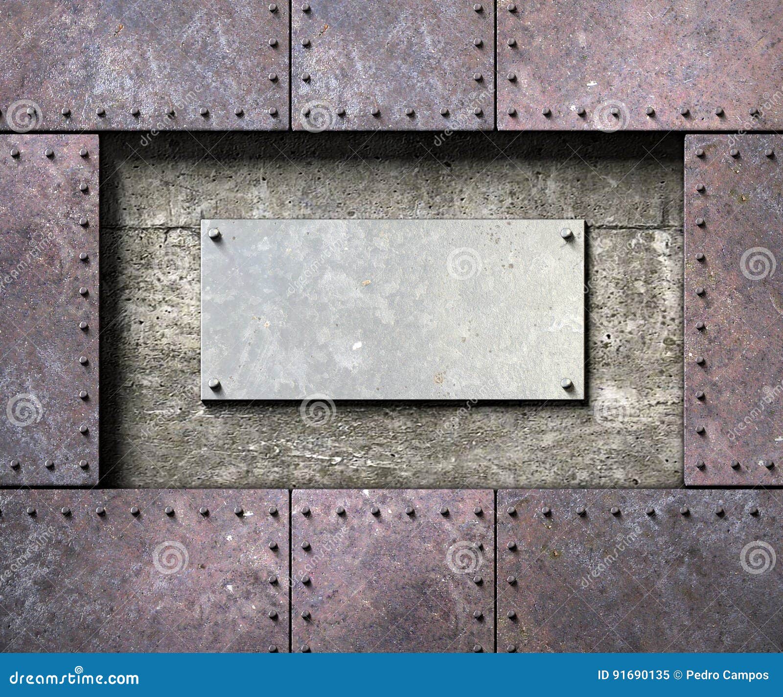 Metal Texture with Rivets Background Stock Illustration - Illustration ...