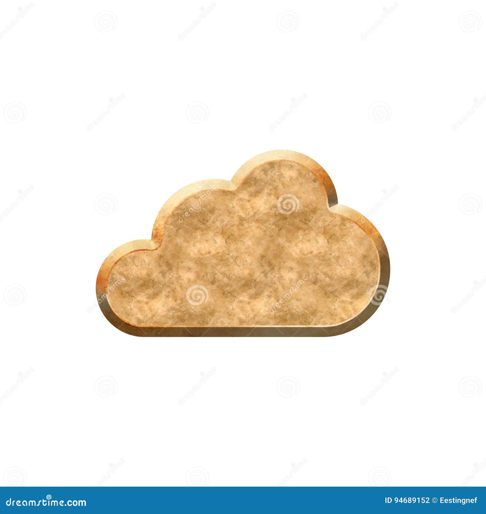 Metal Textured Badge in Form of Cloud. Stock Illustration ...