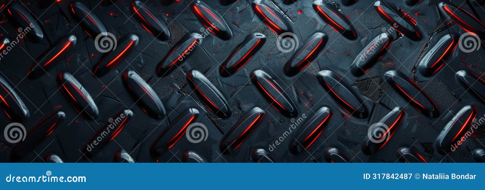 Metal Textured Surface with Glowing Neon Red Light. Dark Metallic ...