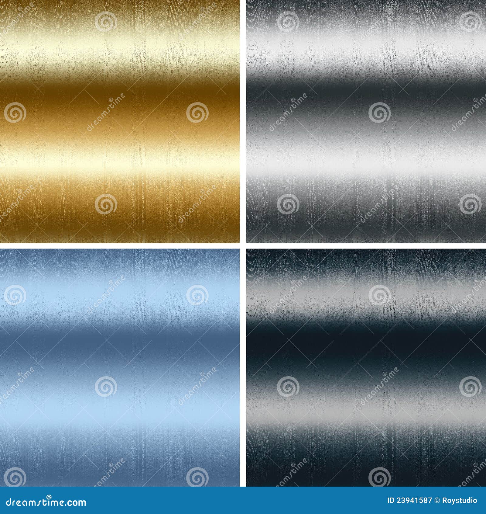 Metal Textures Collection, Gold Silver Blue Black Stock Illustration ...