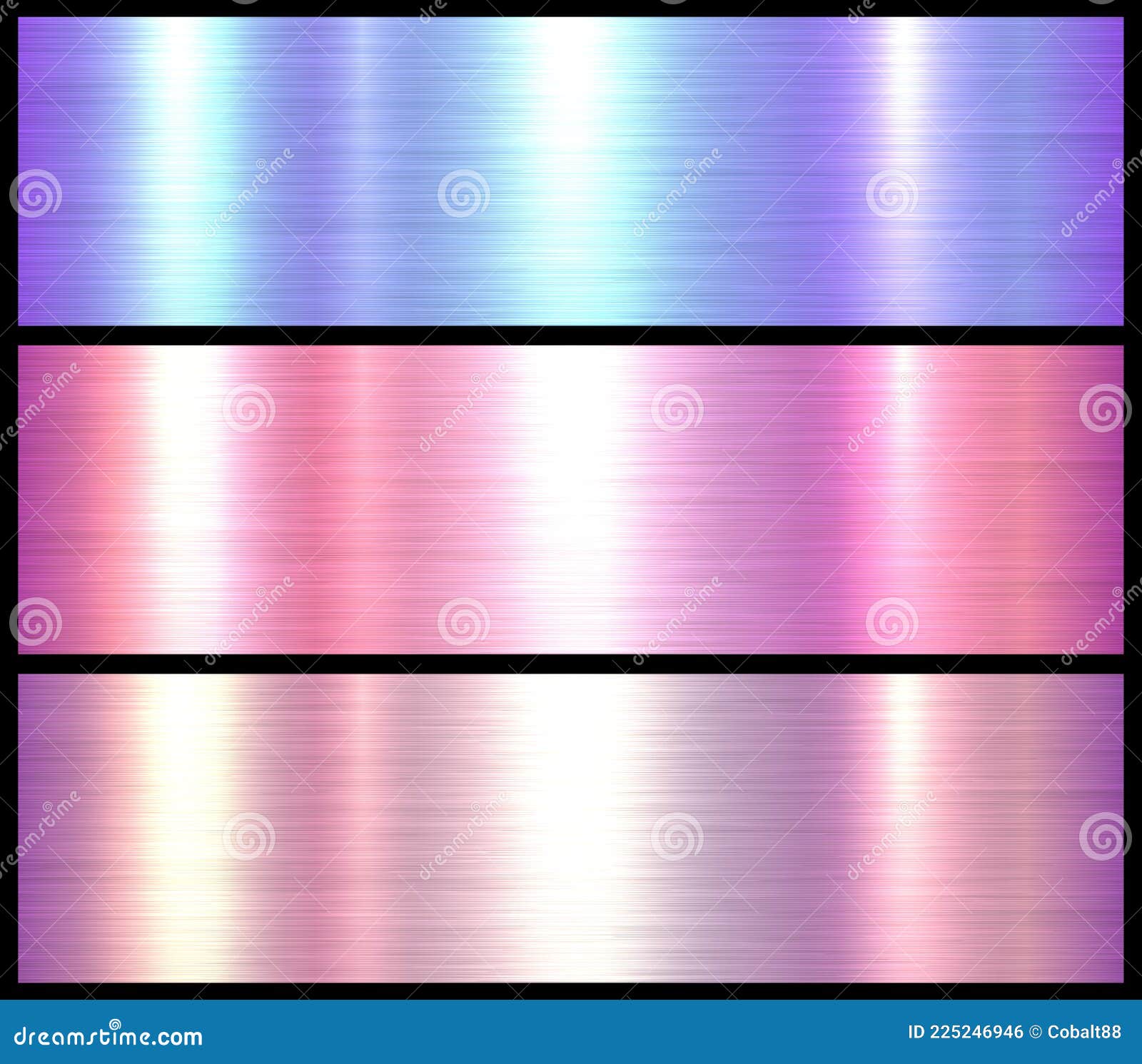 Metal Textures Set, Shiny Multicolored Lustrous Brushed Metallic ...