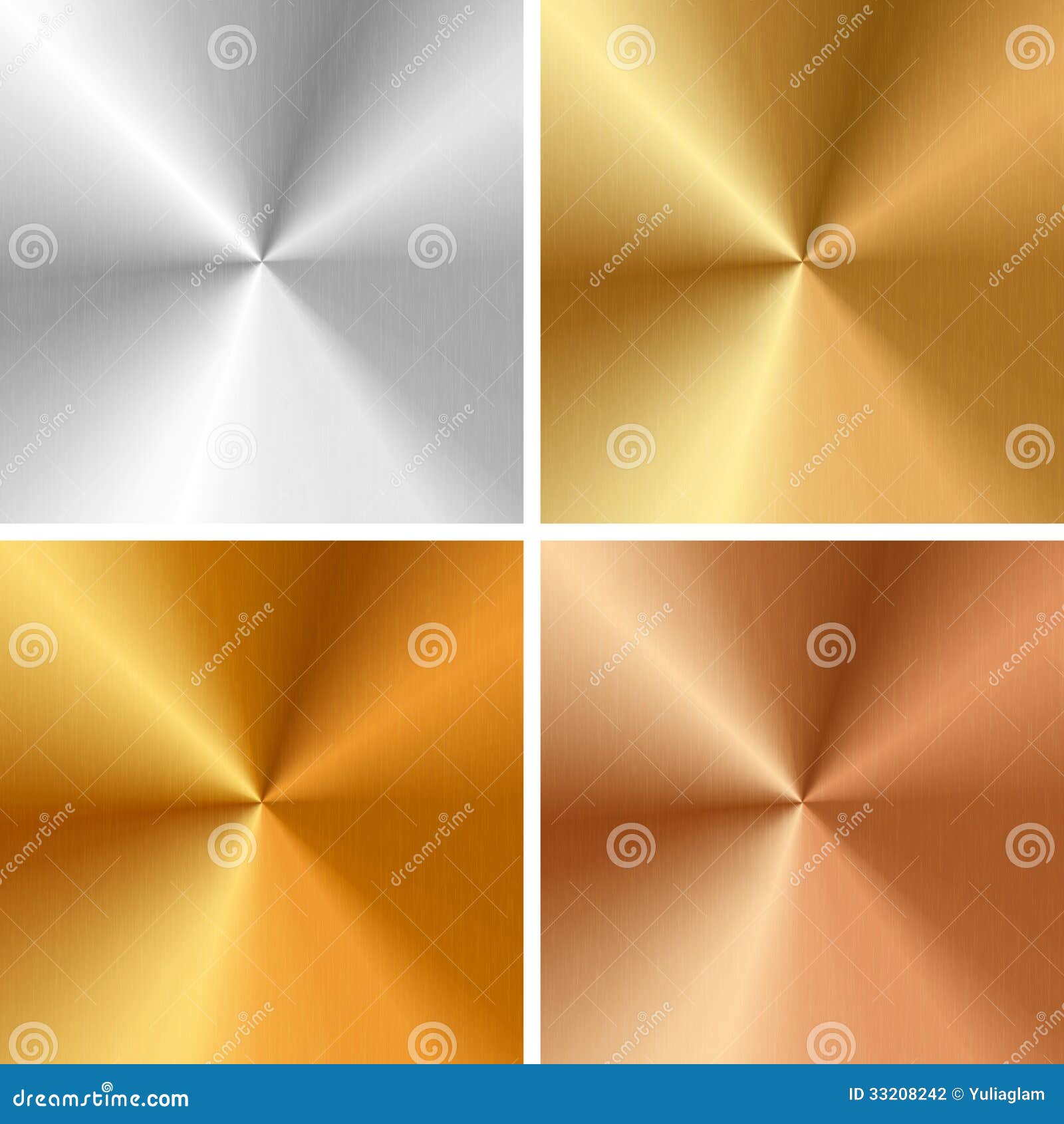 Metal Textures - Silver, Gold, Antique Gold, Bronz Stock Vector ...