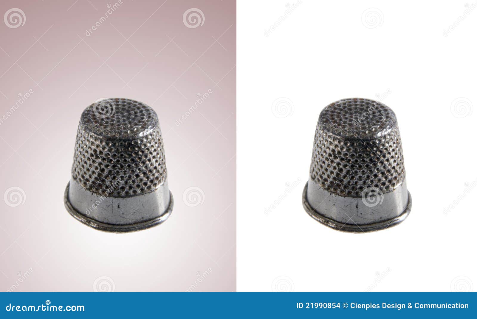 Metal thimbles isolated stock photo. Image of sewing - 21990854