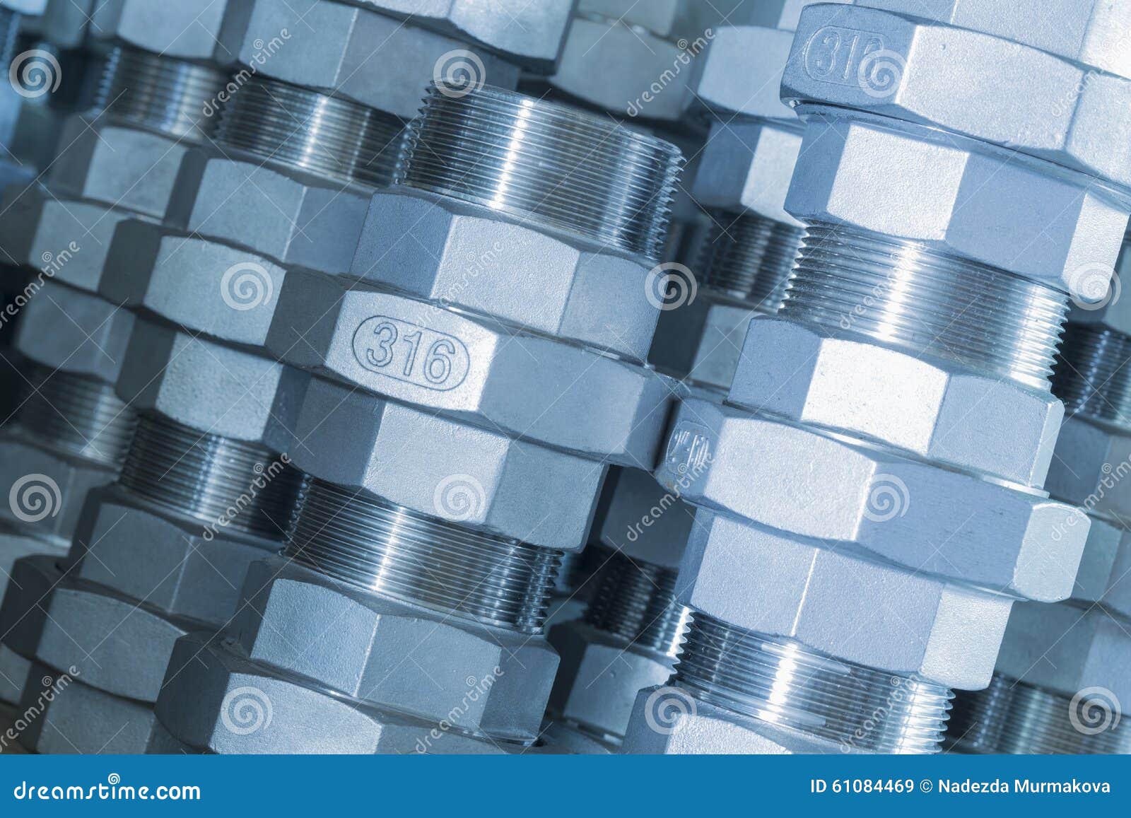 Metal Threaded Connection Parts Closeup Stock Image - Image of ...
