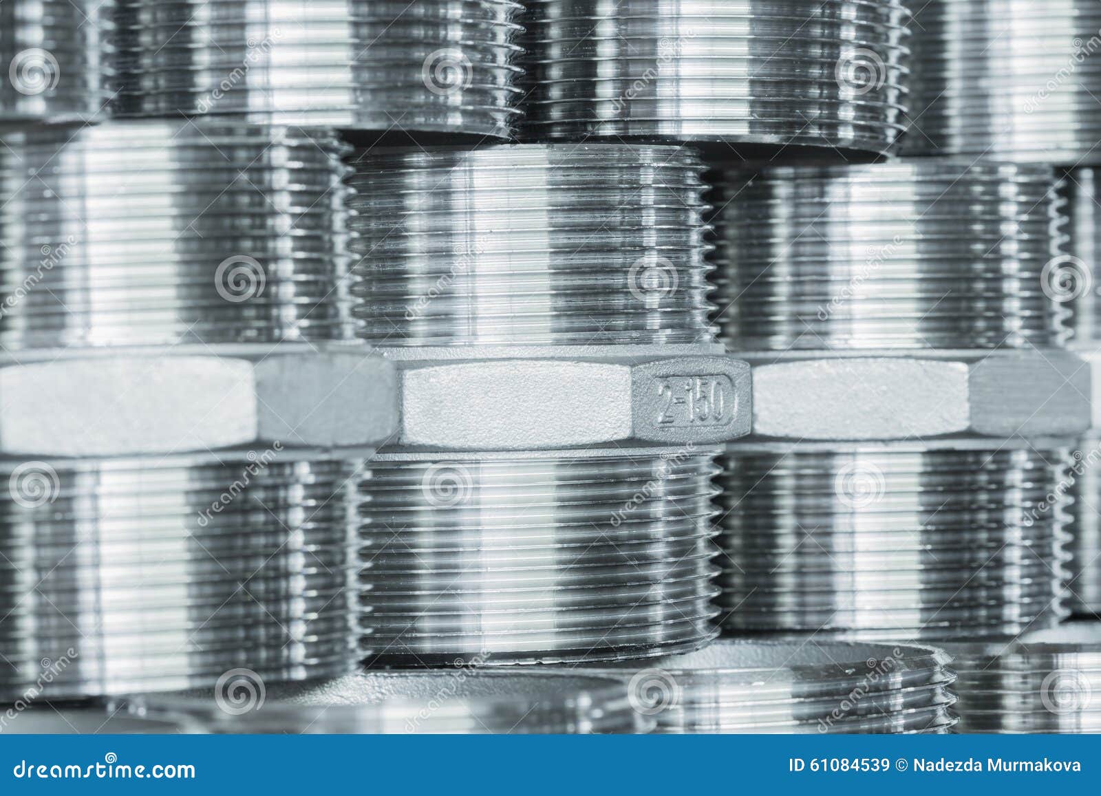 Metal Threaded Connection Parts Closeup Stock Image - Image of group ...