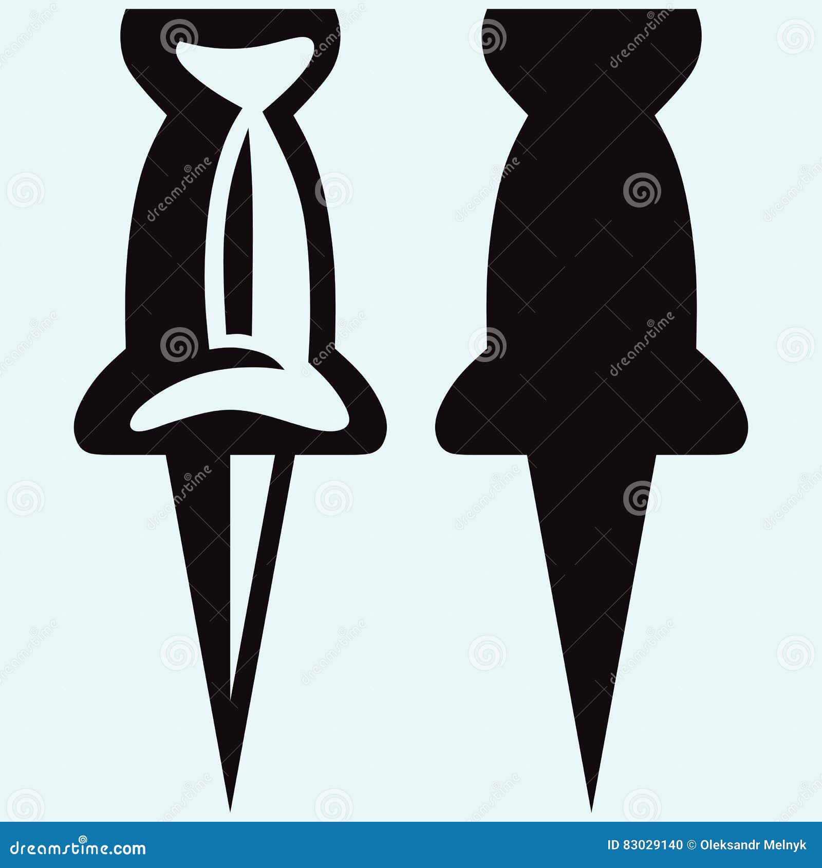 Metal thumb tack stock vector. Illustration of object - 83029140