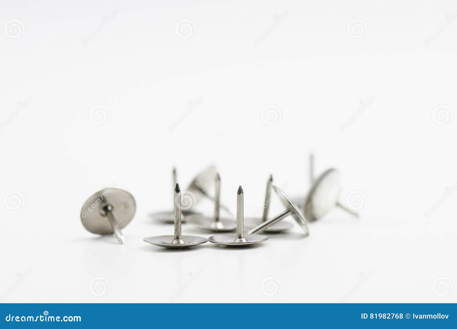 Metal Thumb Tacks stock photo. Image of thumbtack, thumb - 81982768