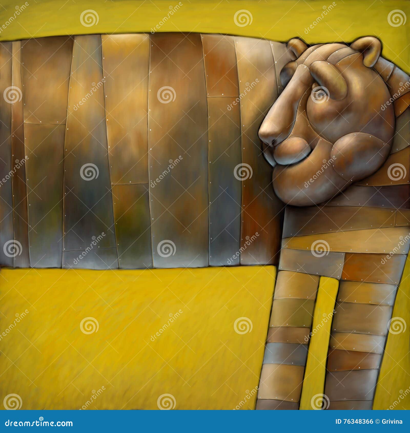 Metal tiger stock illustration. Illustration of design - 76348366