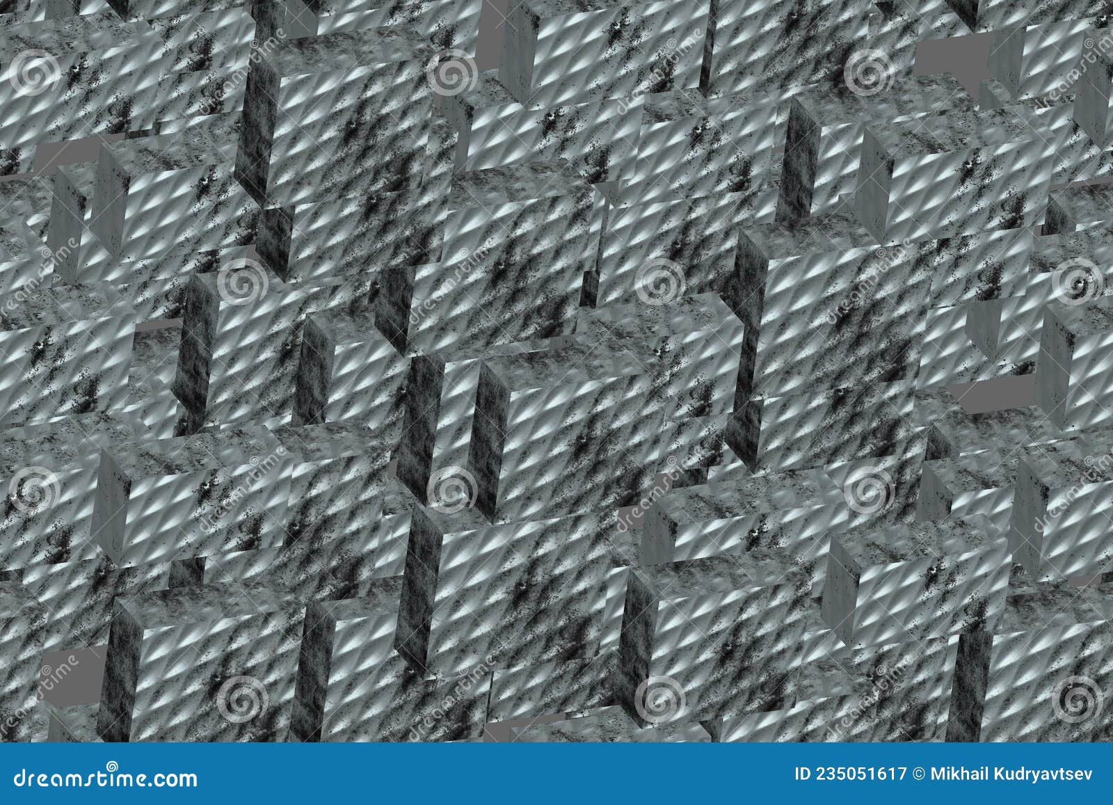 Metal Tiles Seamless Pattern, 3D Illustration Background Stock ...