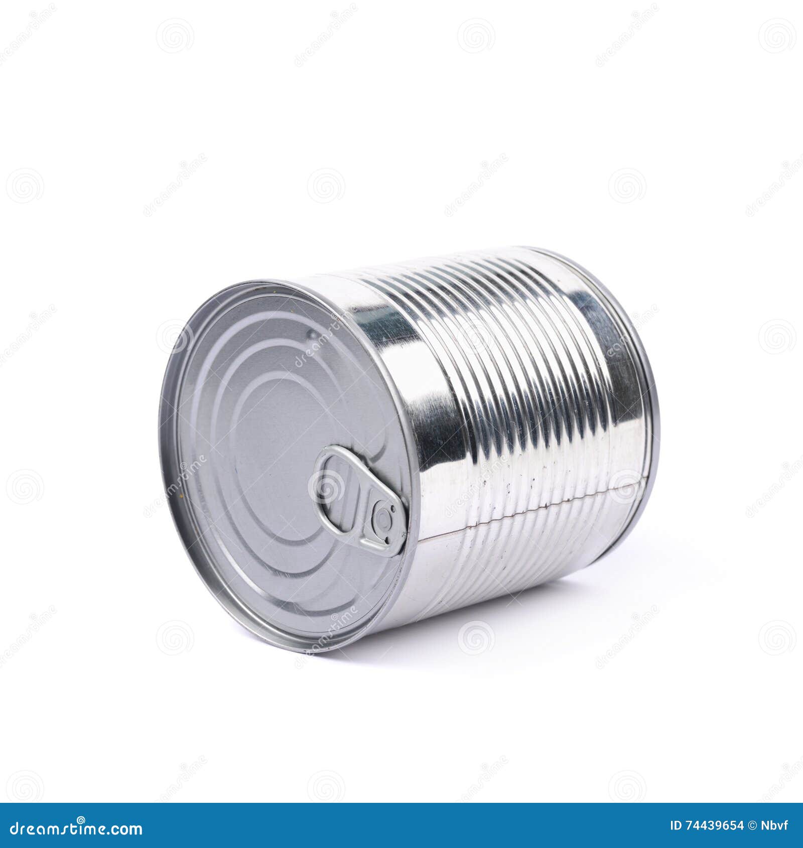 Metal tin can isolated stock photo. Image of food, closeup - 74439654