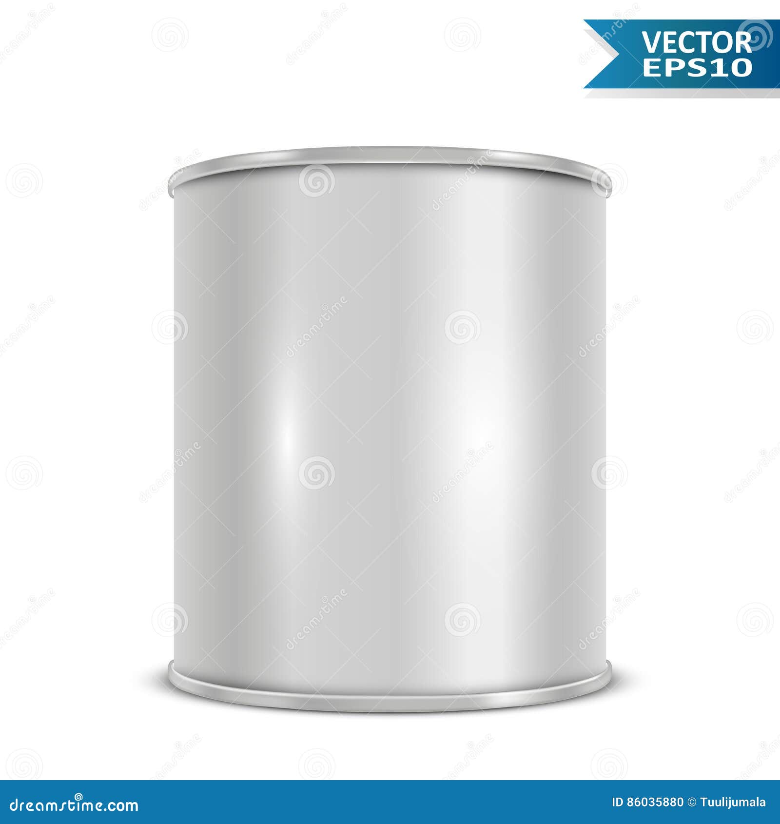 Metal tin can side view stock vector. Illustration of sealed - 86035880