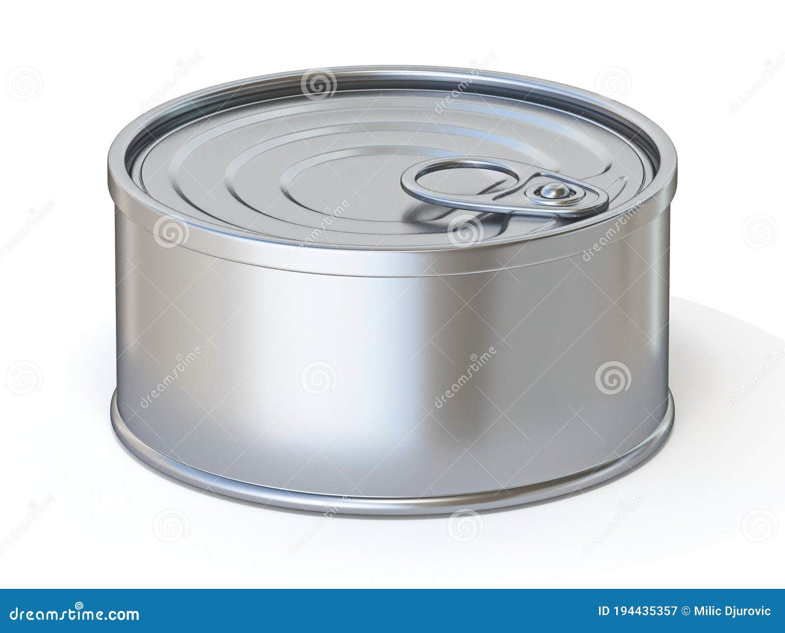 Metal tin Side view 3D stock illustration. Illustration of isolated ...