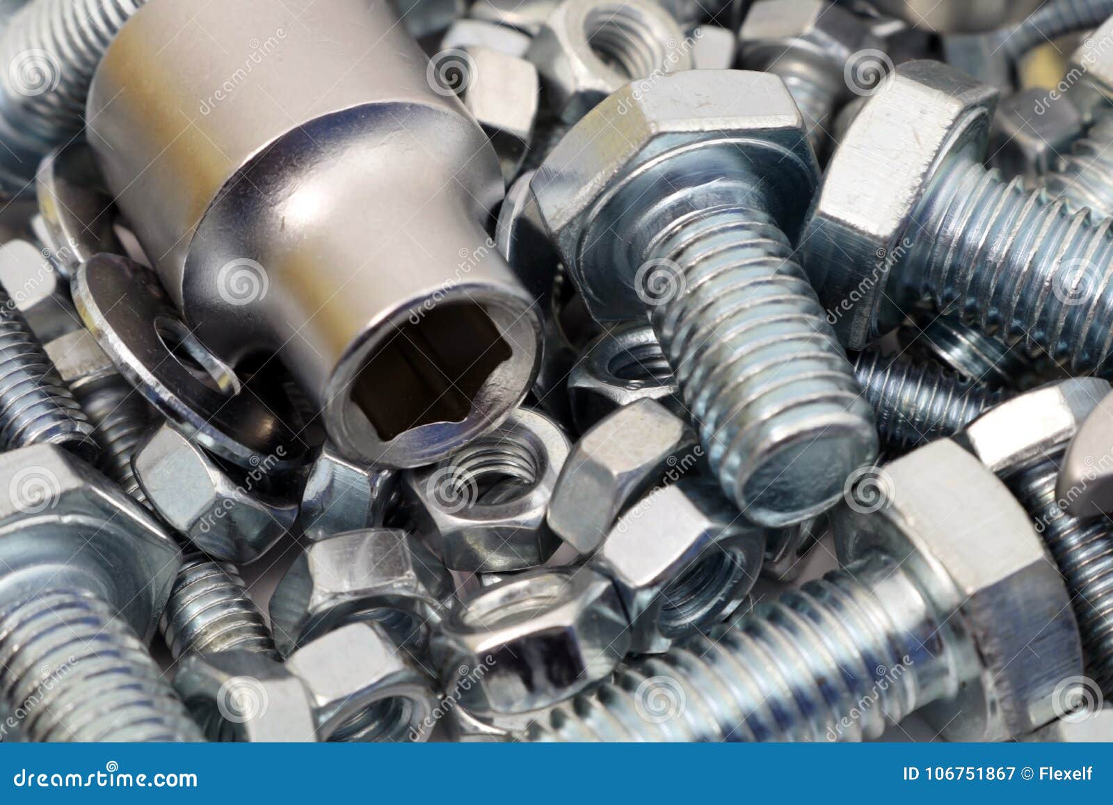 Metal Tools and Fixing Elements. Stock Image - Image of bolt, service ...