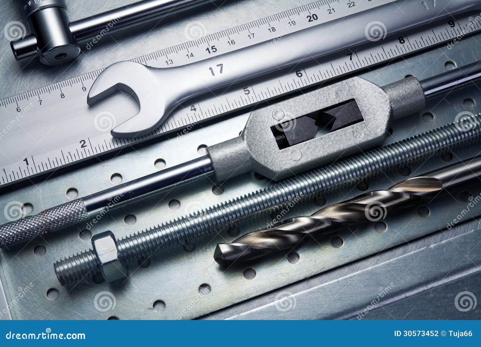 Metal tools stock photo. Image of ruler, items, dark - 30573452